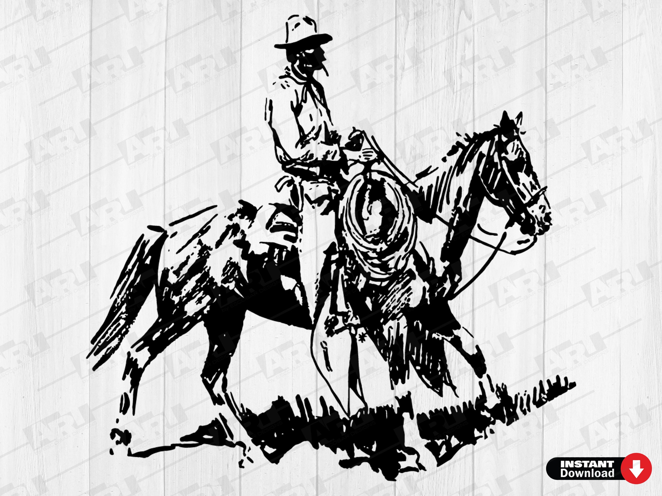 Cowboys on Horses SVG, Western SVG Png, Saddles SVG, Cowboy Line/clip ...