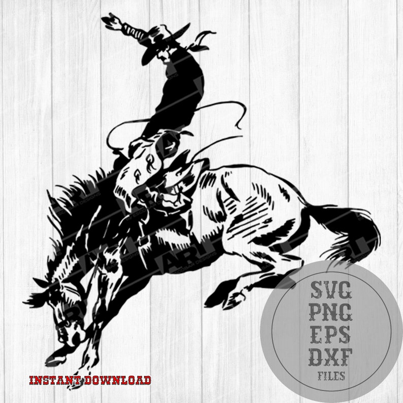 Saddle Bronc Riding SVG – Cowboy Rodeo Clipart Bundle (300 DPI) - Etsy