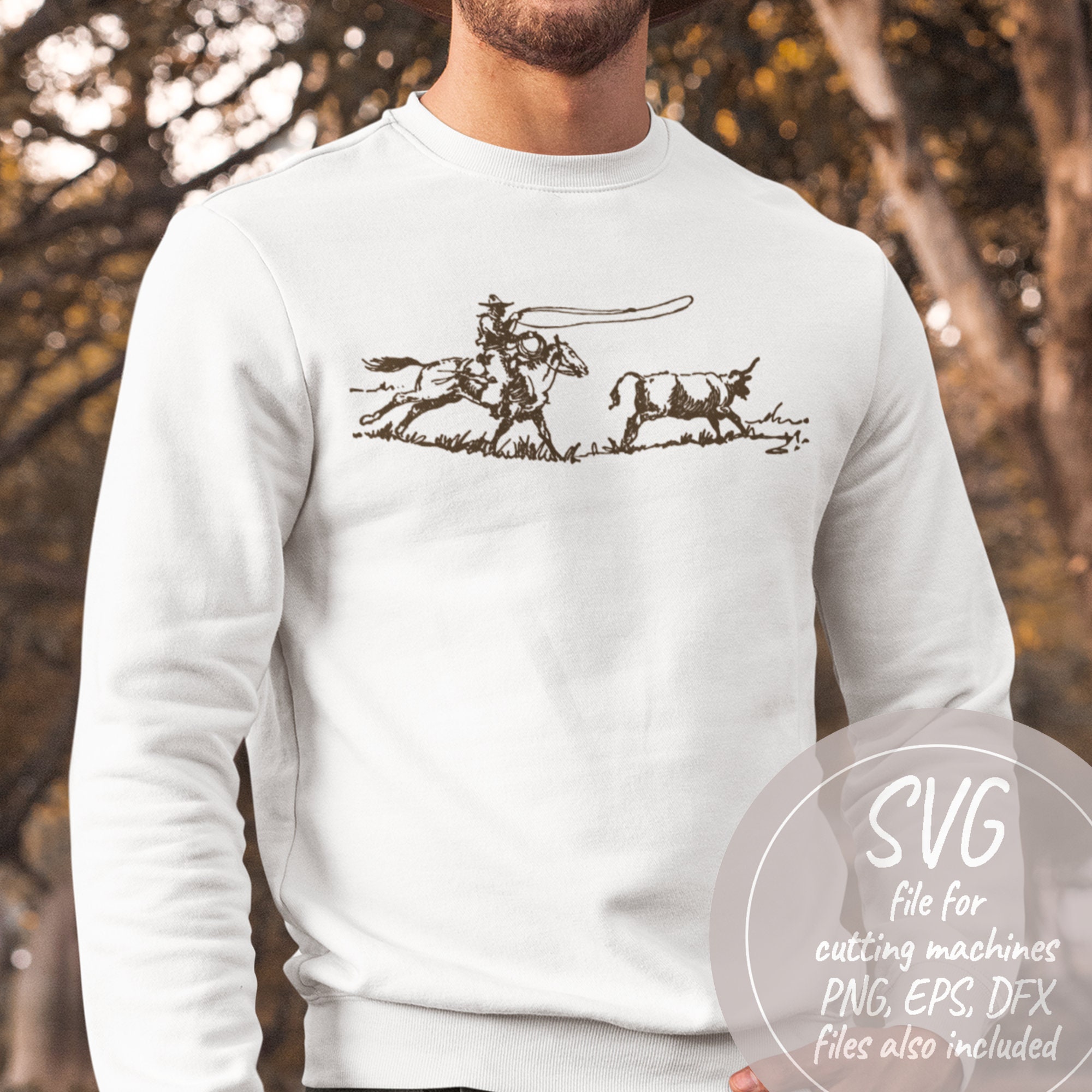 Cowboy Svg Roping Svg Bull Eps Western Png Clip Art - Etsy Canada