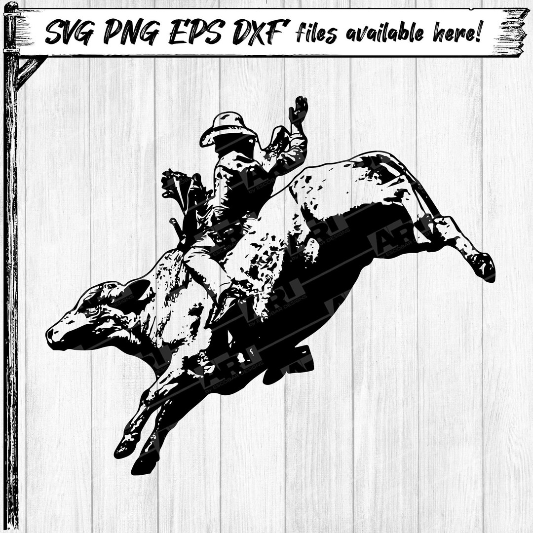 Cowboy Bull Riding SVG PNG, Bucking Bull Svg, Rodeo Svg Png, Clipart ...