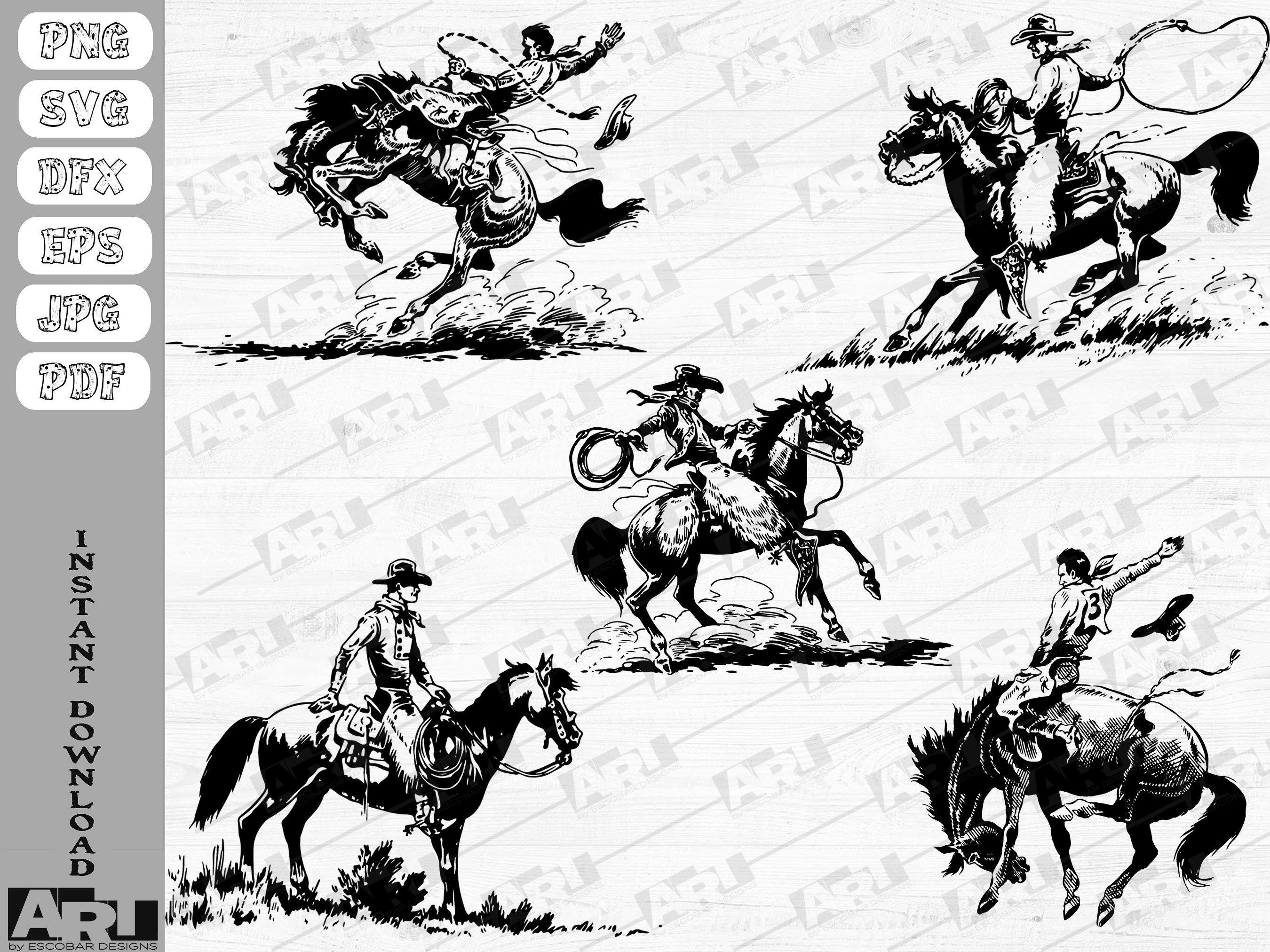 Western Cowboy Svg Lasso Svg Bronco Png Rodeo Png Clip Art - Etsy