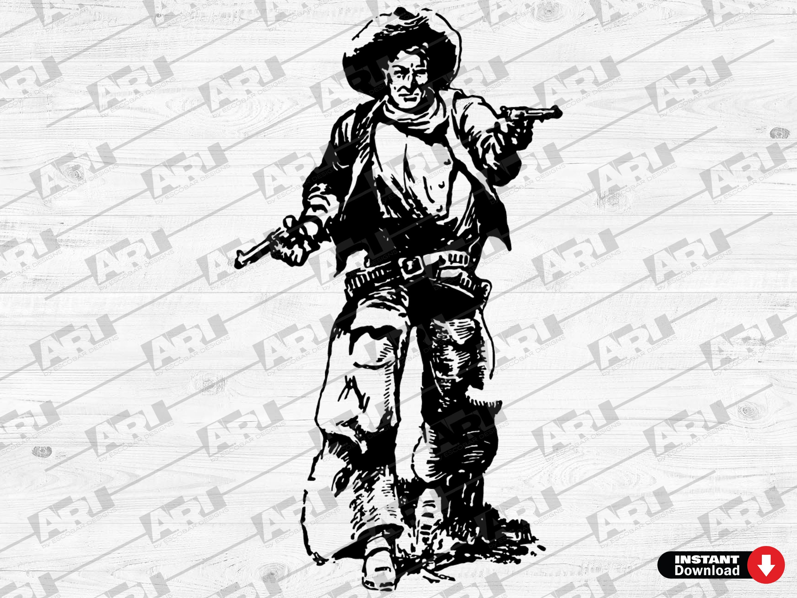 Western SVG, Gunslinger PNG, Outlaw EPS, Gunfighter Dfx, Sharpshooter ...