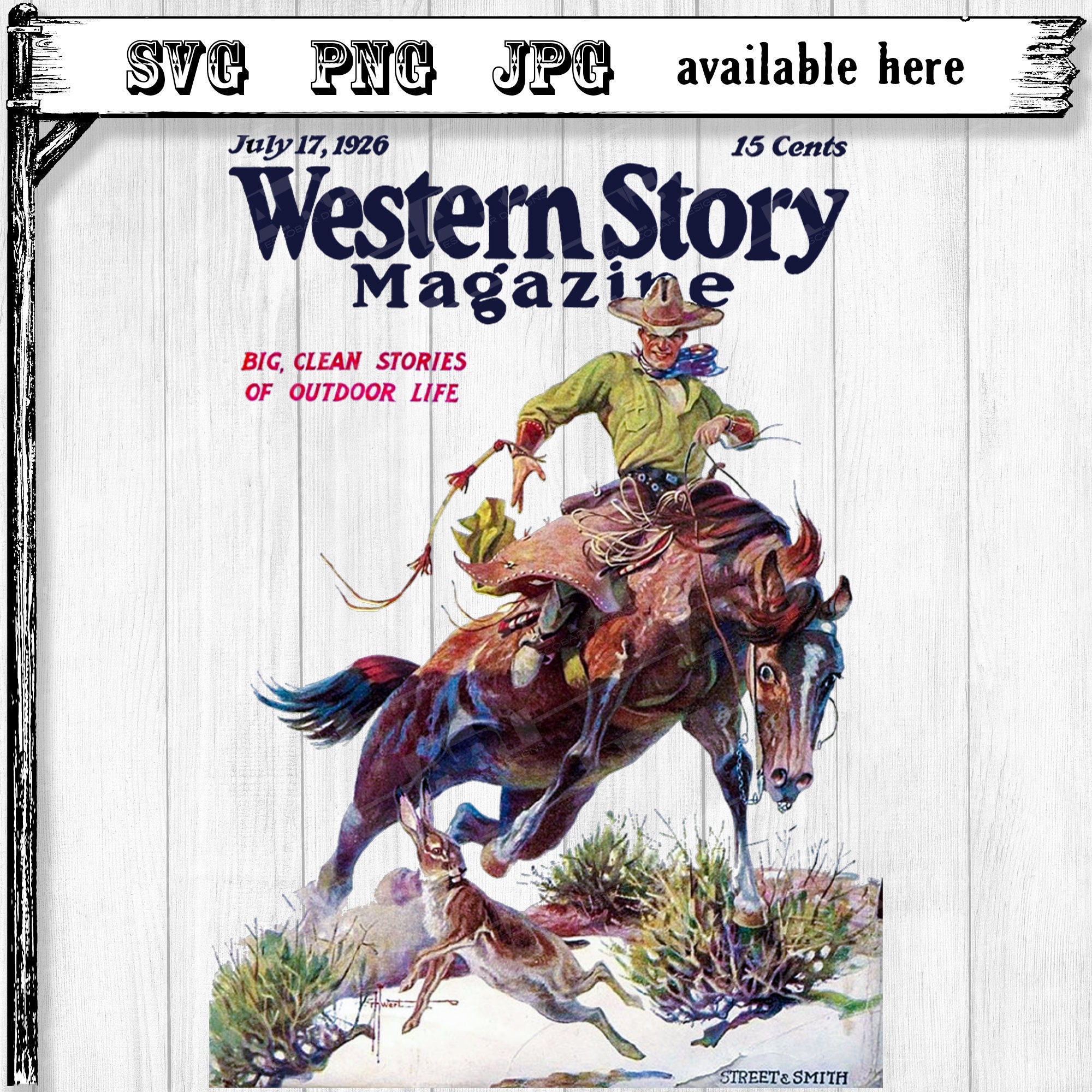 Western Story Magazine Cover SVG With Clear Background, Pulp Magazine ...