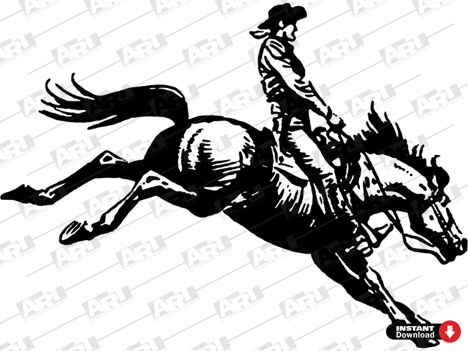 Cowboys Saddle Bronc Riding SVG, Western SVG, Cowboy Rodeo SVG Clip Art ...