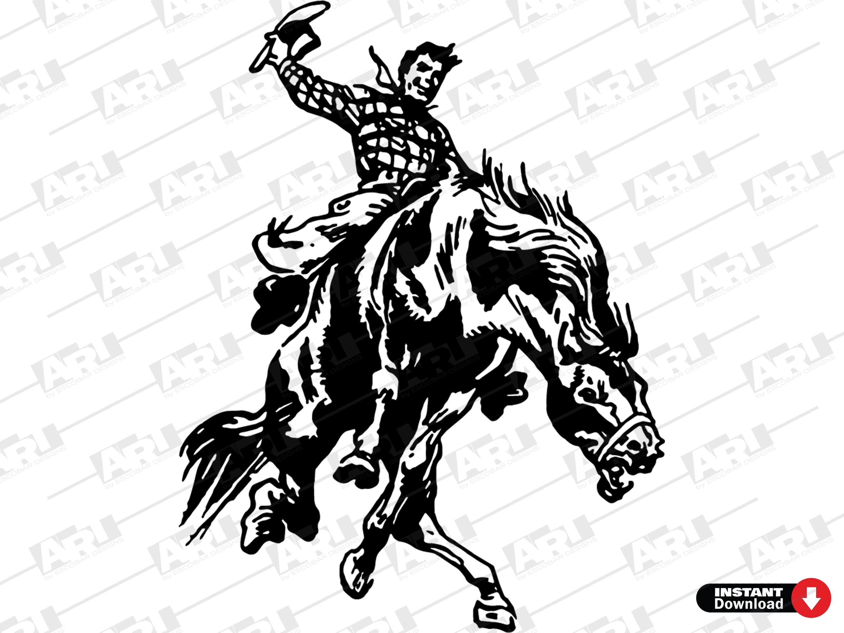 Cowboy Png Bronco Eps Western Svg Rodeo Clip Art Bundle - Etsy UK