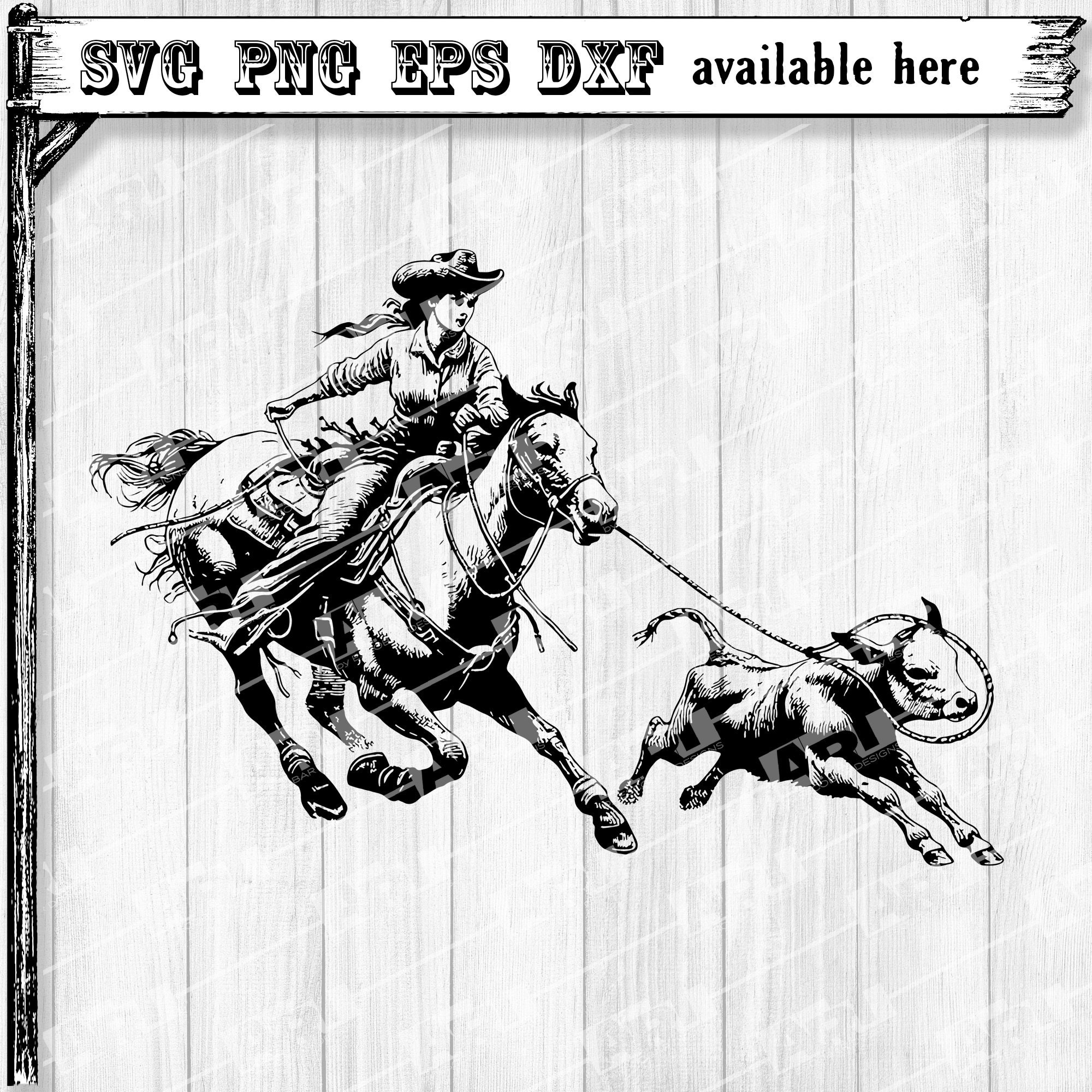 Team Roping Kleurplaten Team Roping Clip Art Etsy Sweden