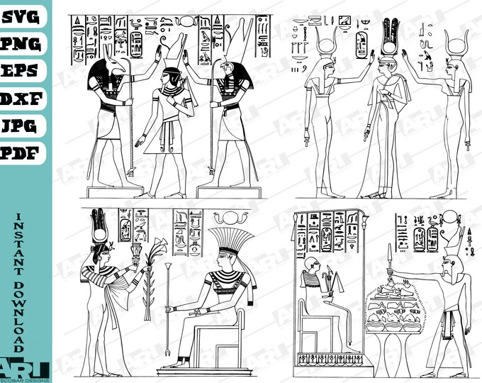 Hieroglyphics SVG, Egyptian Alphabet Clip Art, Png, Eps, Dxf - Etsy Canada