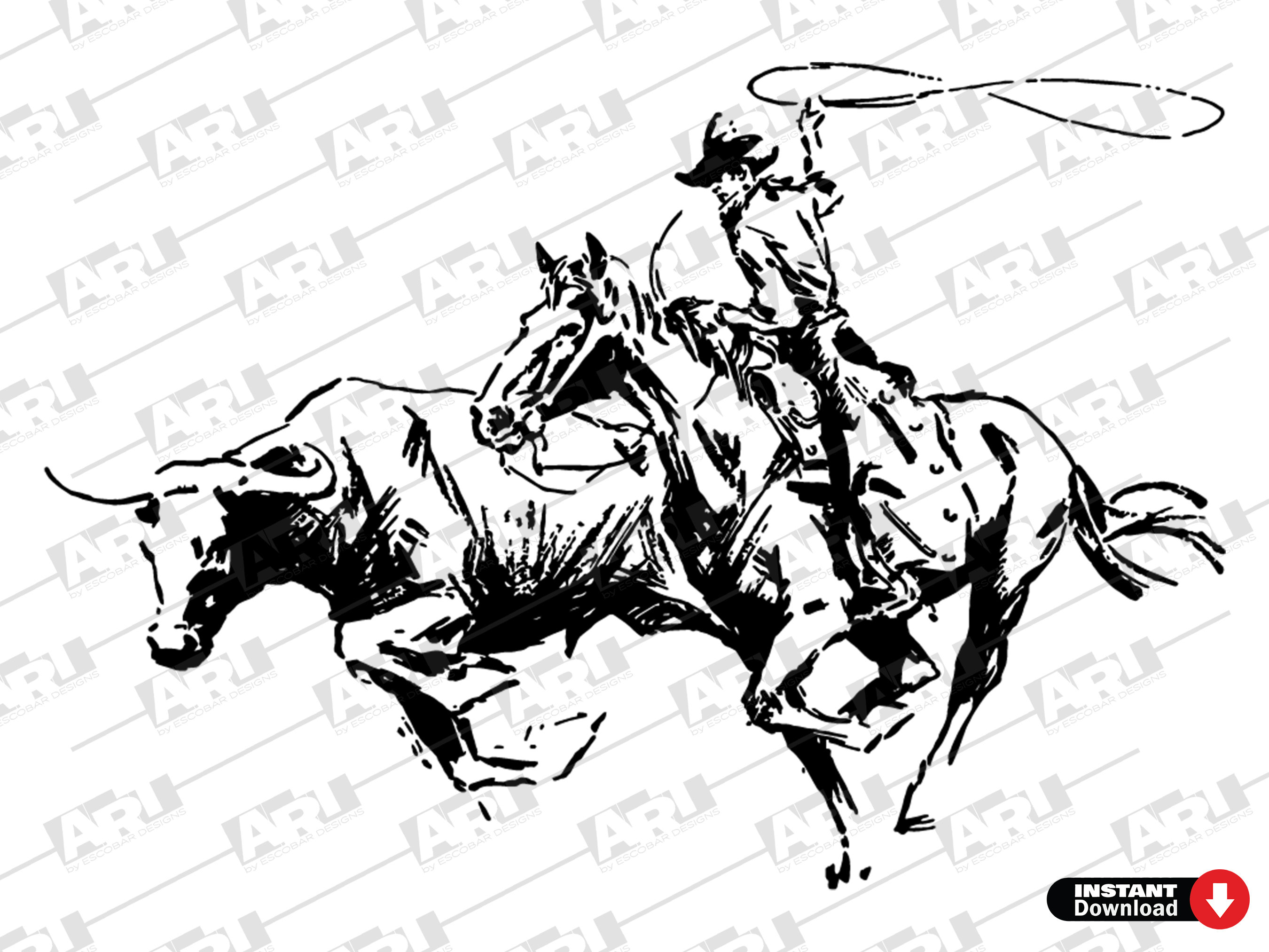 Cowboy Svg Roping Svg Bull Eps Western Png Clip Art - Etsy Canada