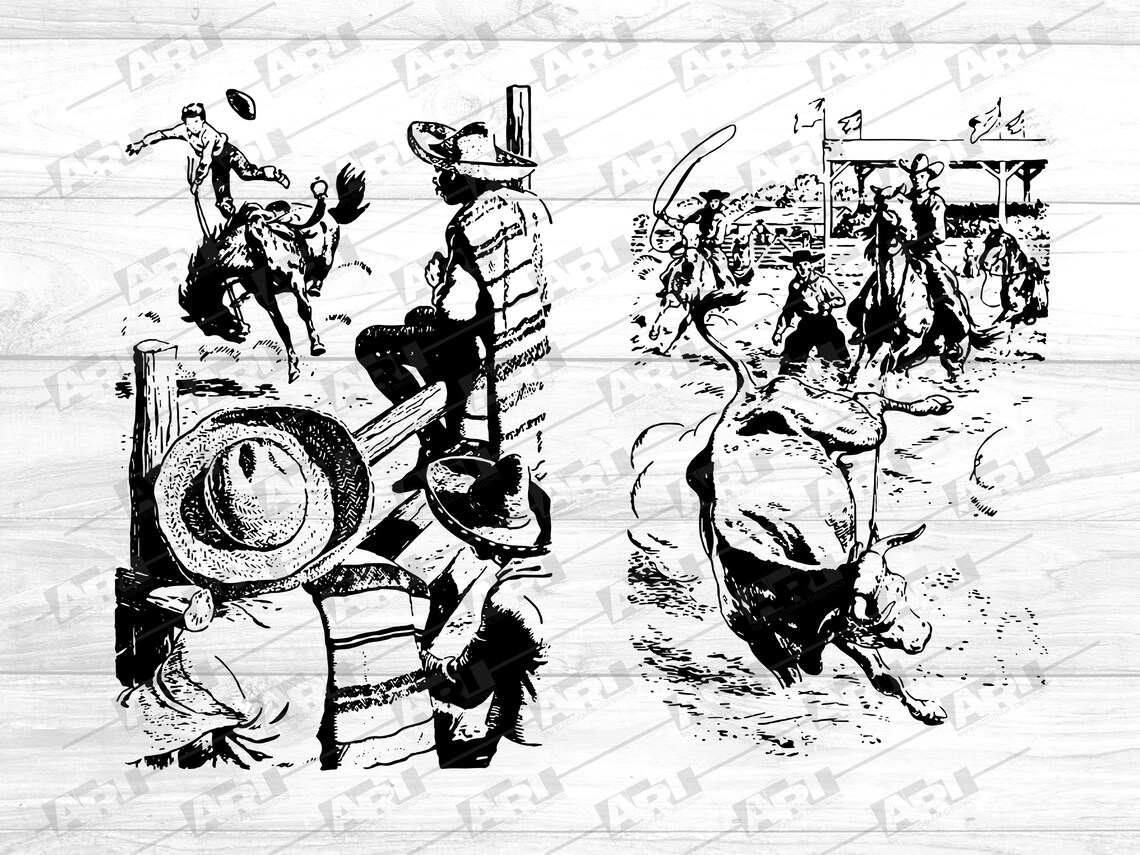 Western SVG, Cowboy Roping, Cowboy Herding Bulls, Cowboy Lassoing ...