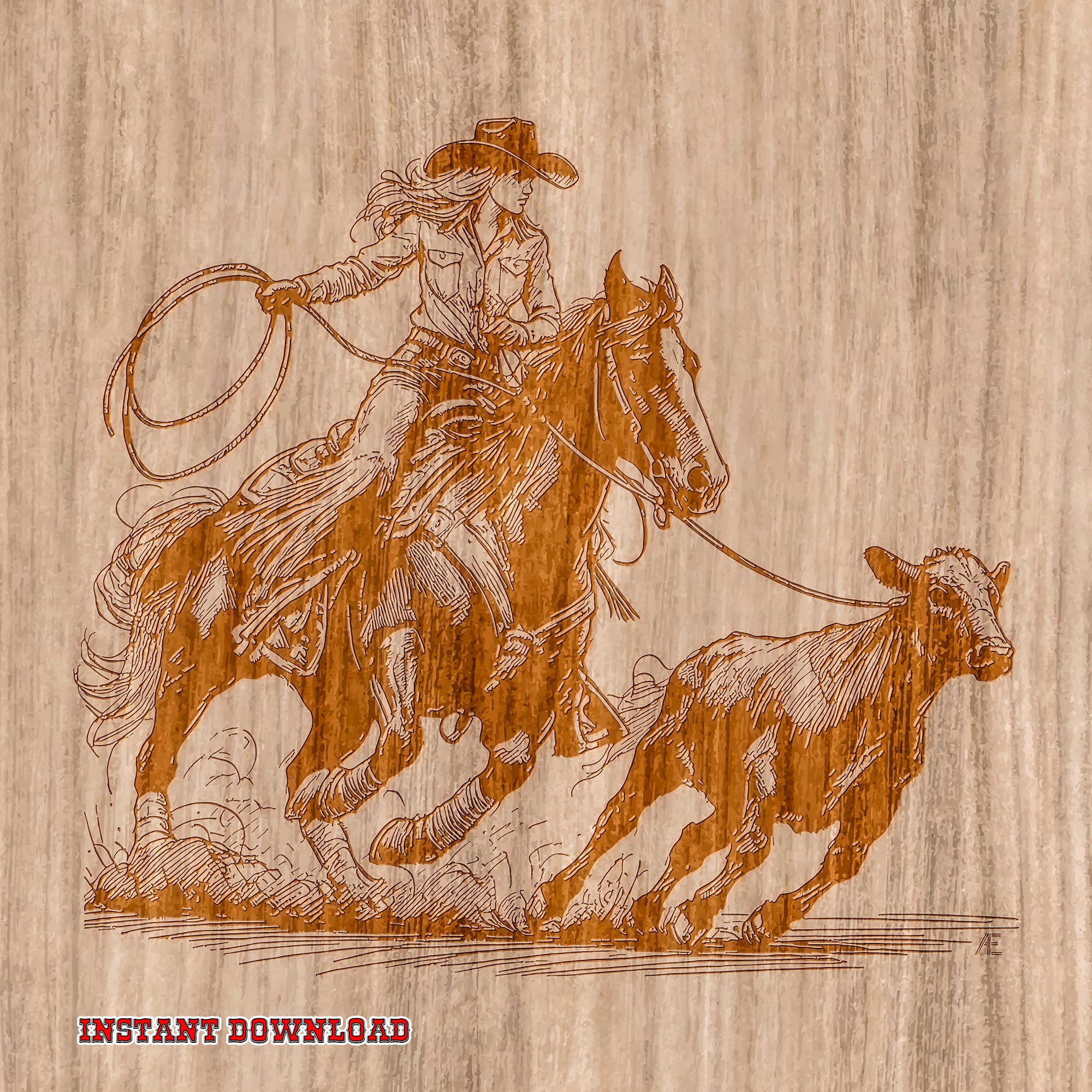 Cowgirl Breakaway Roper SVG – Western Rodeo Clipart Bundle (PNG, Dxf ...