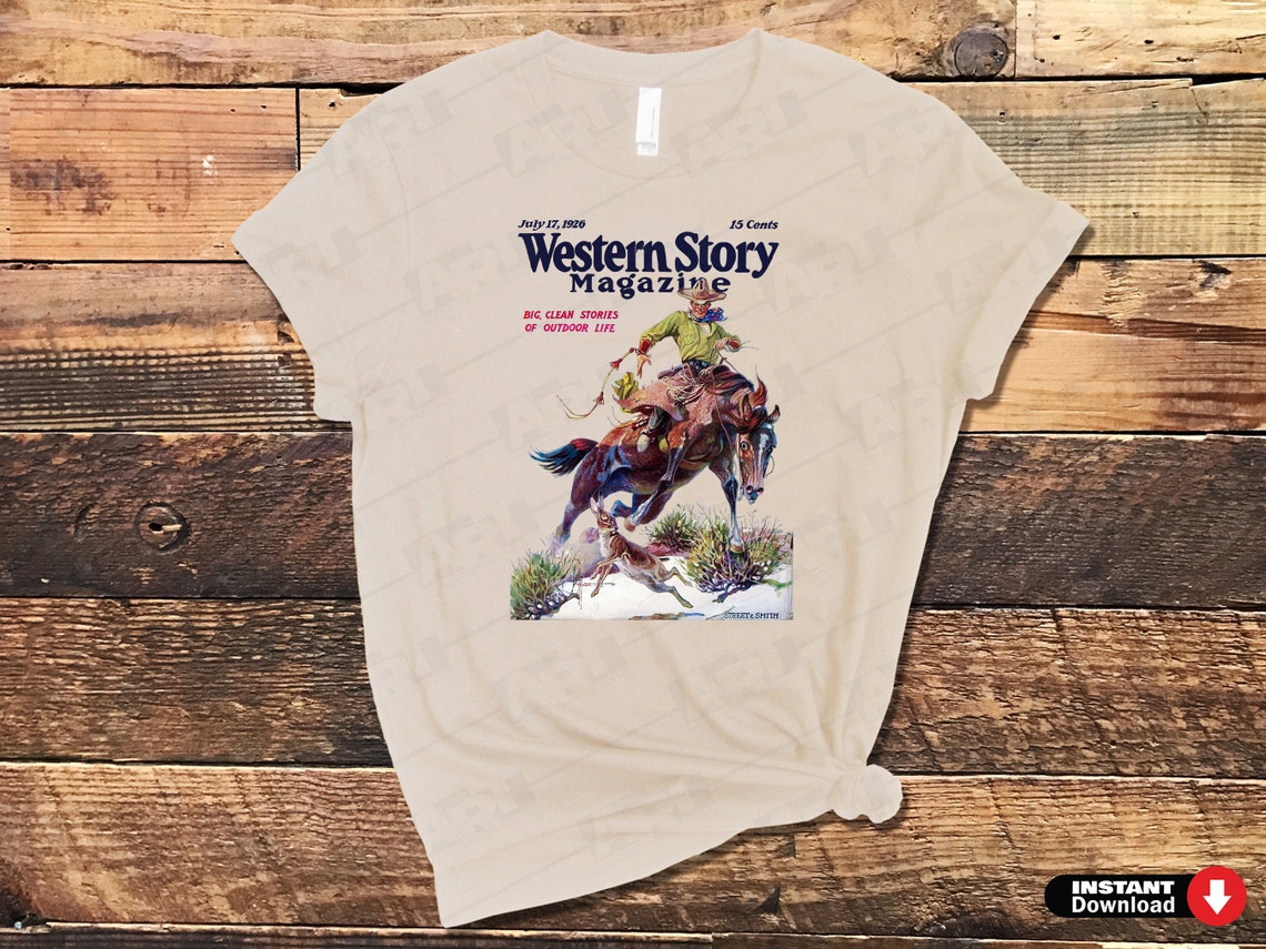 Western Story Magazine Cover SVG With Clear Background Pulp - Etsy