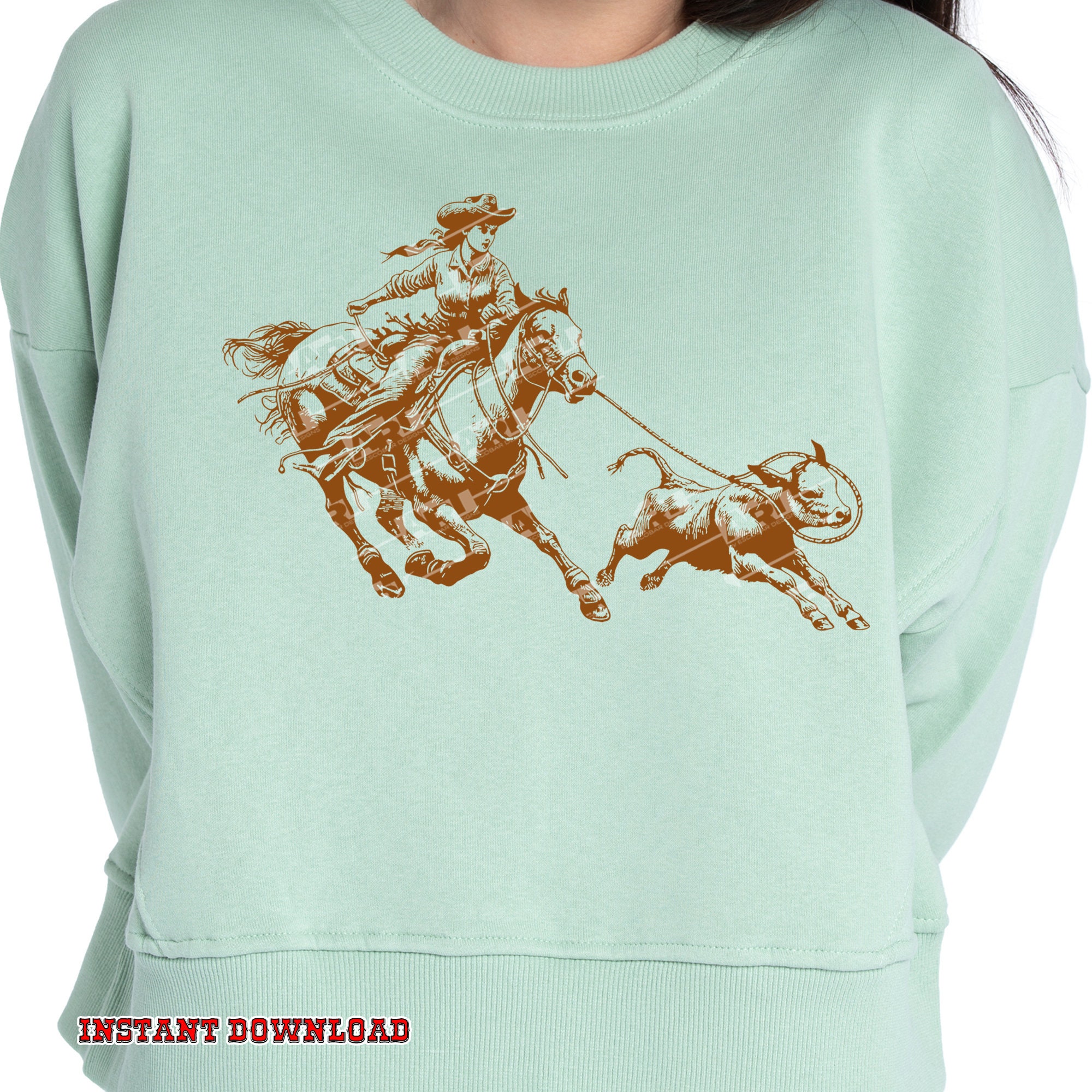 Breakaway Roper Cowgirl SVG – Calf Roping Rodeo Clipart Bundle for ...