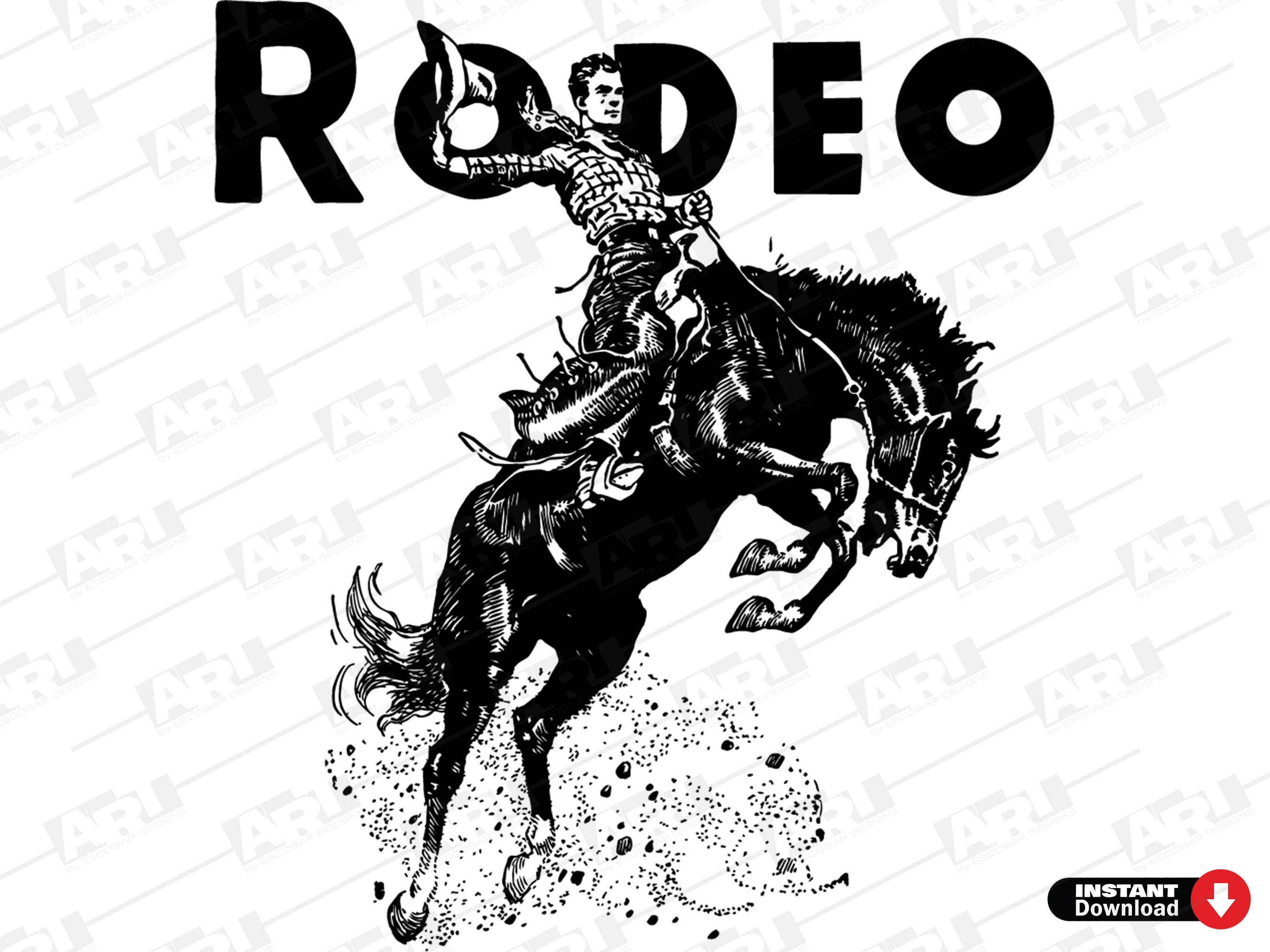 Rodeo Cowboy Png Bronco Eps Western Svg Digital Clip Art - Etsy Australia
