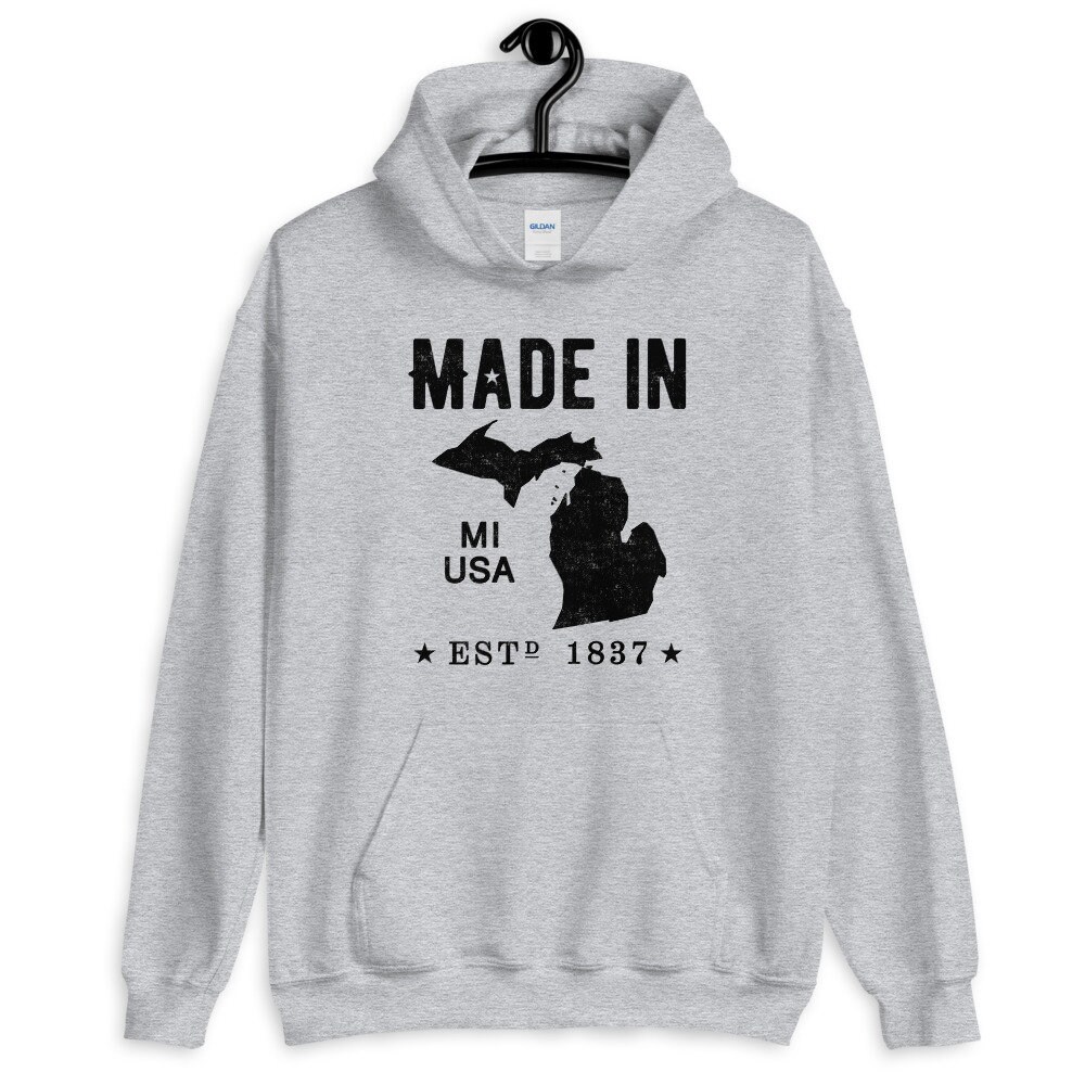Made in Michigan Unisex Hoodie, Michigan Hoodie, the Wolverine State ...