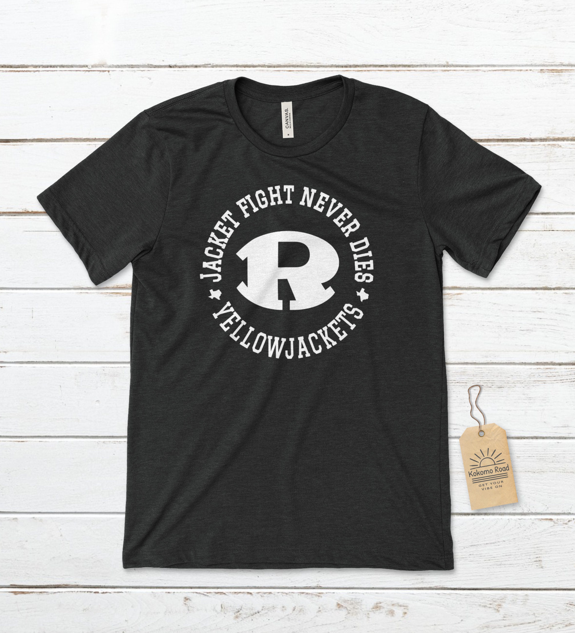 Rockwall Rockin R - Jacket Fight Never Dies - Yellowjackets Unisex T ...