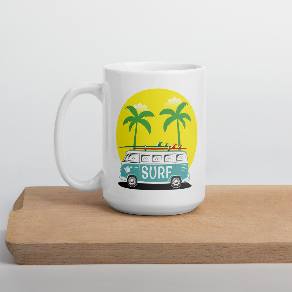 Surf Van Mug Surf Mug Van Life Mugs Beachy Mugs Surfing - Etsy