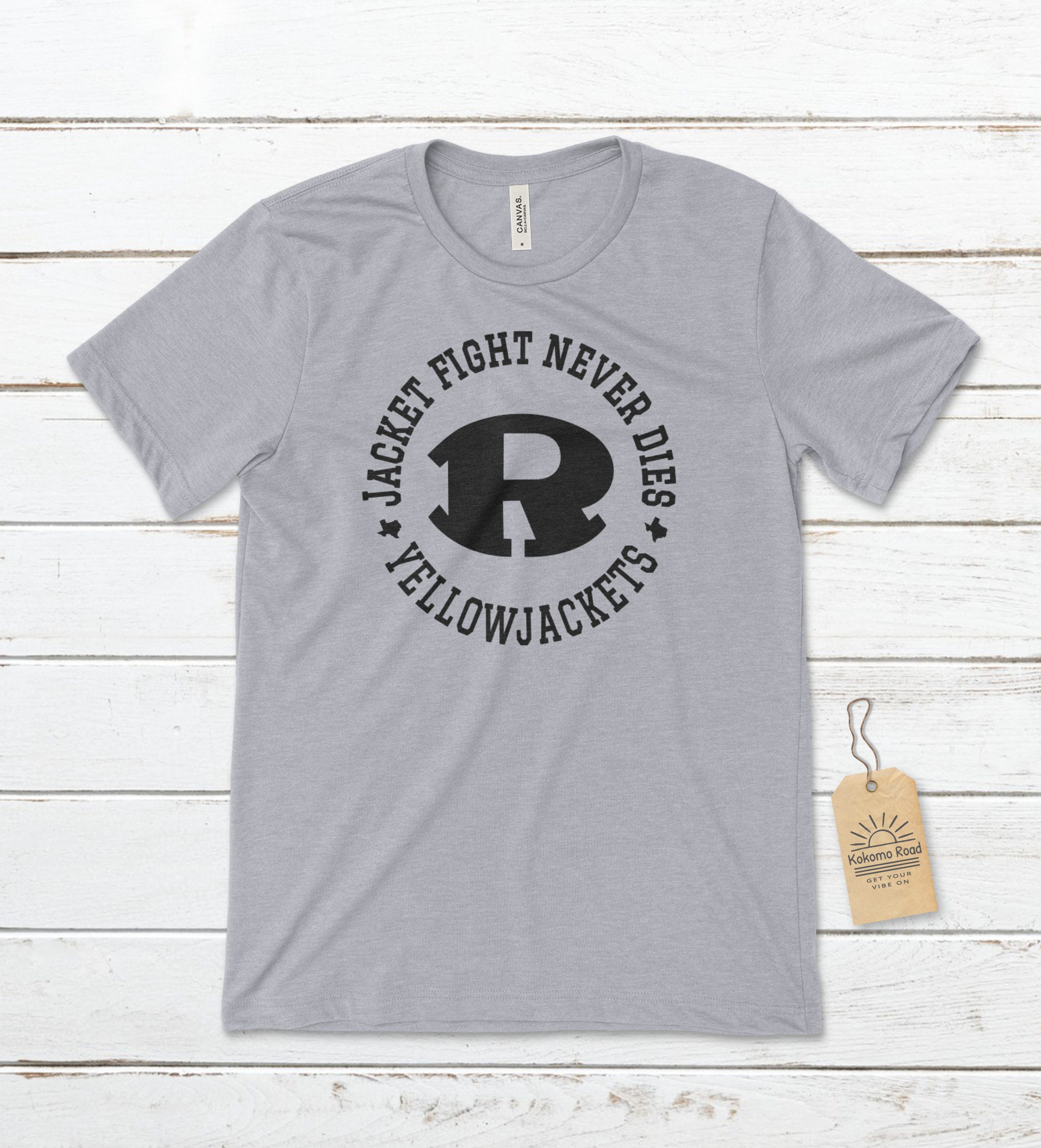 Rockwall Rockin R - Jacket Fight Never Dies - Yellowjackets Unisex T ...