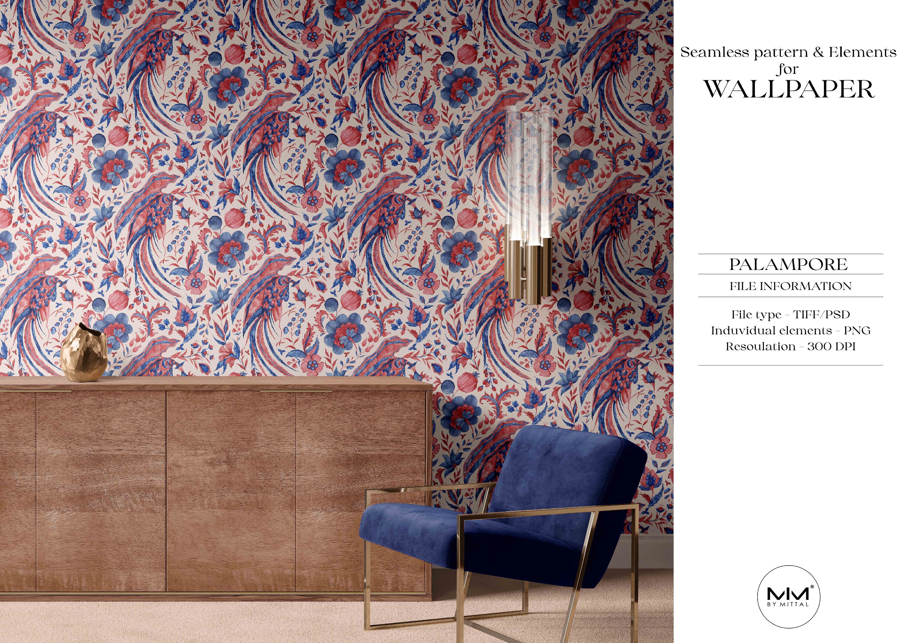 Palampore Indian Floral Seamless Pattern Digital Fashion Print Home ...
