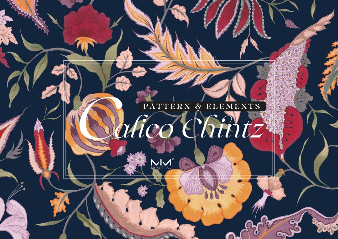 Calico Chintz Indian Floral Seamless Pattern Design Chintz Digital ...