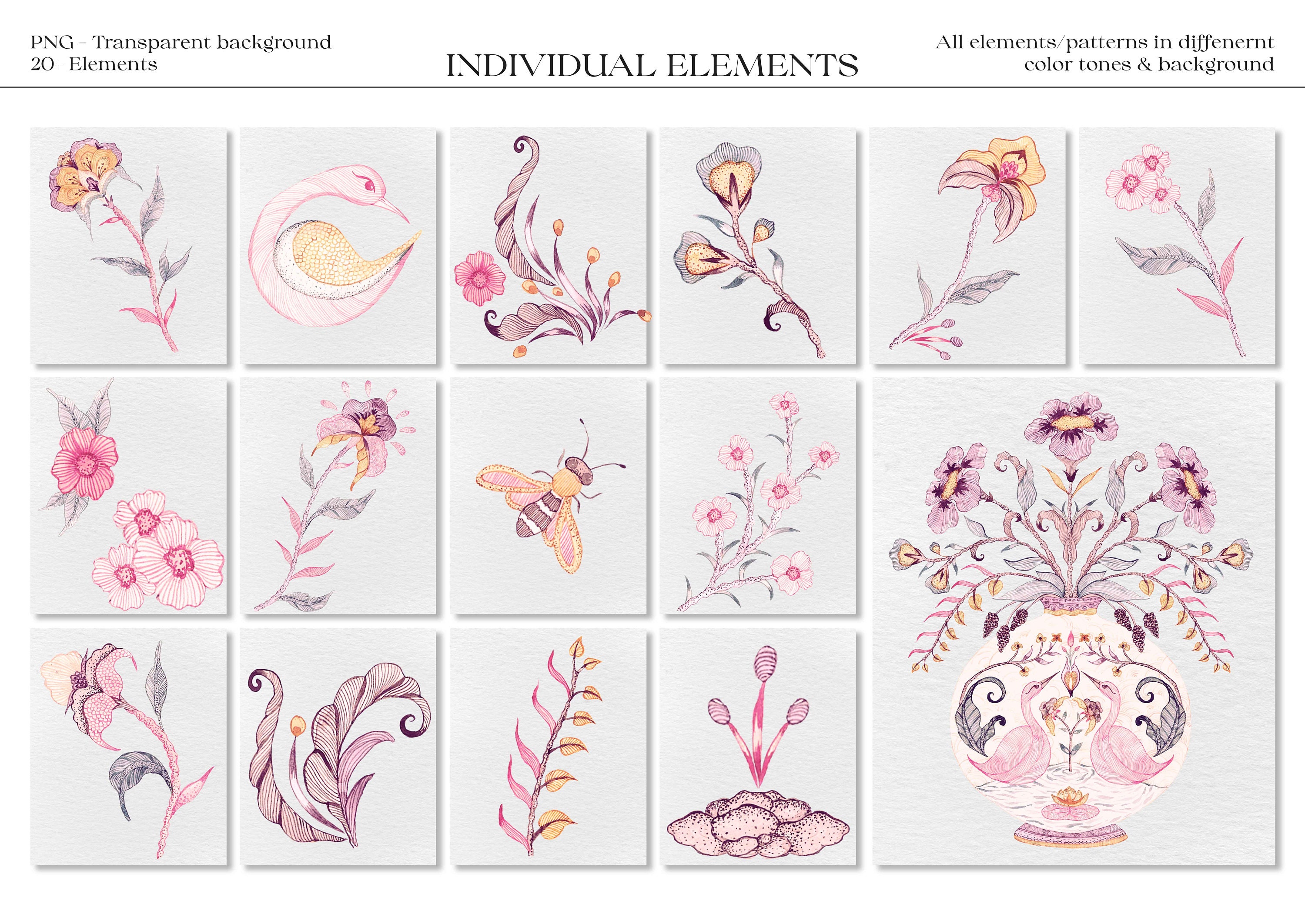 Hansini Floral Print Flora Fauna Pattern Vintage Print Wallpaper Design ...