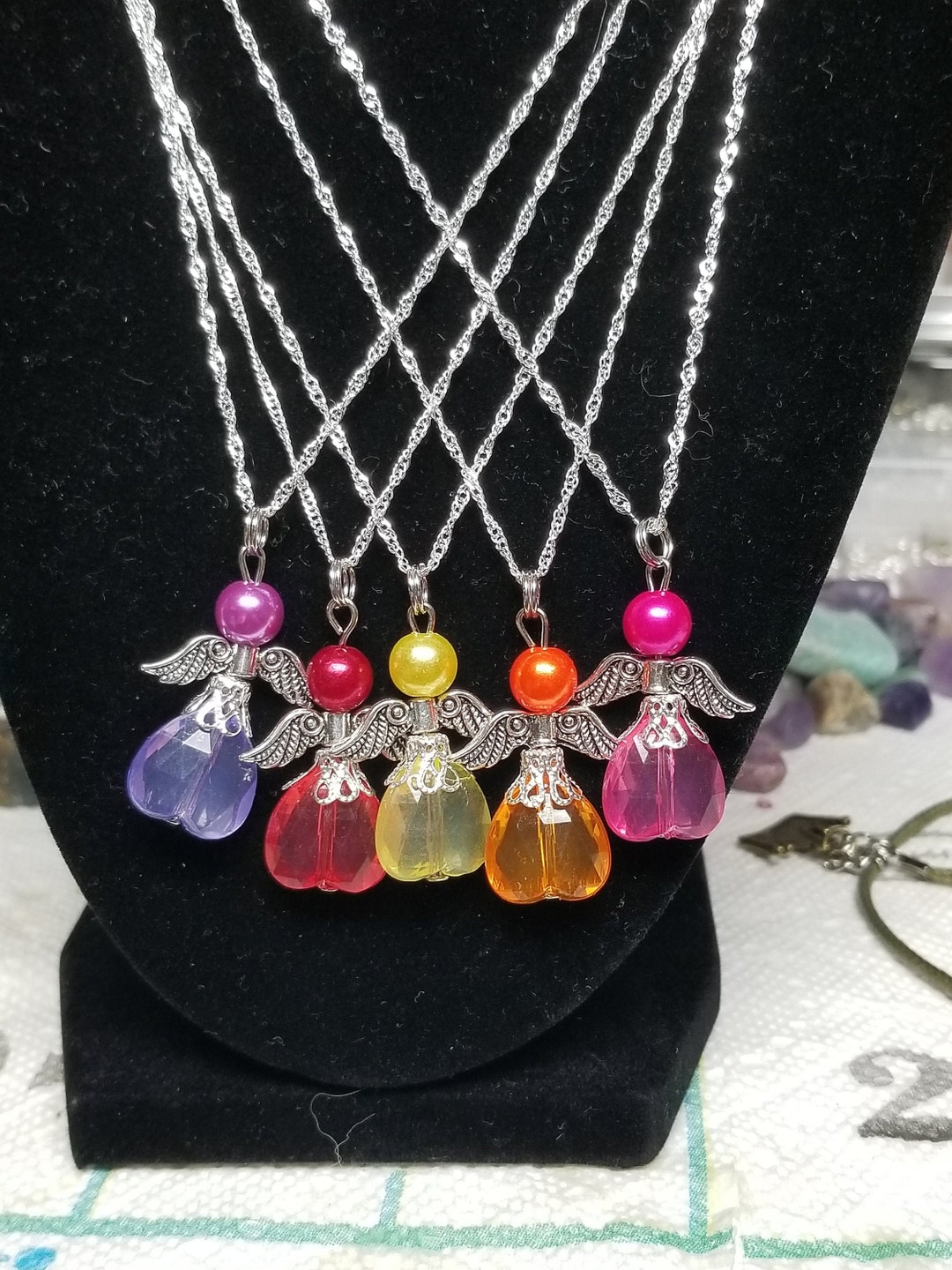 Assorted Acrylic Bead Angel Necklaces - Etsy
