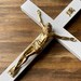 11 Wall Crucifix Wood White Metallic Gold Decor Christ - Etsy