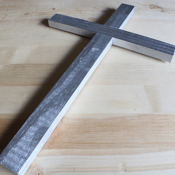 17 Plain Wall Cross Wood Metallic Silver Decor Christ | Etsy
