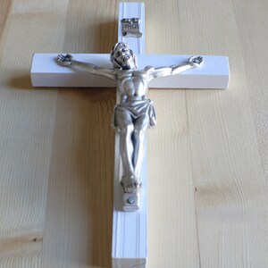 8 Wall Crucifix Wood White Decor Christ Cross Crucifijo - Etsy