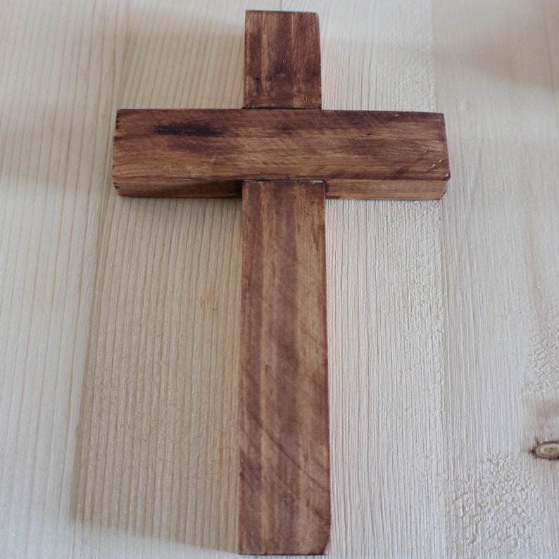 Small 5 Plain Wall Cross Wood Brown Decor Christ - Etsy