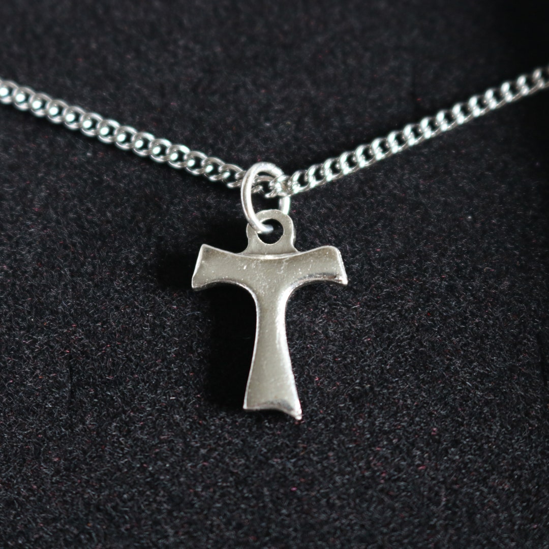 Tau Cross Medal Women 18" Stainless Steel Chain Necklace Catholic Mercy ...