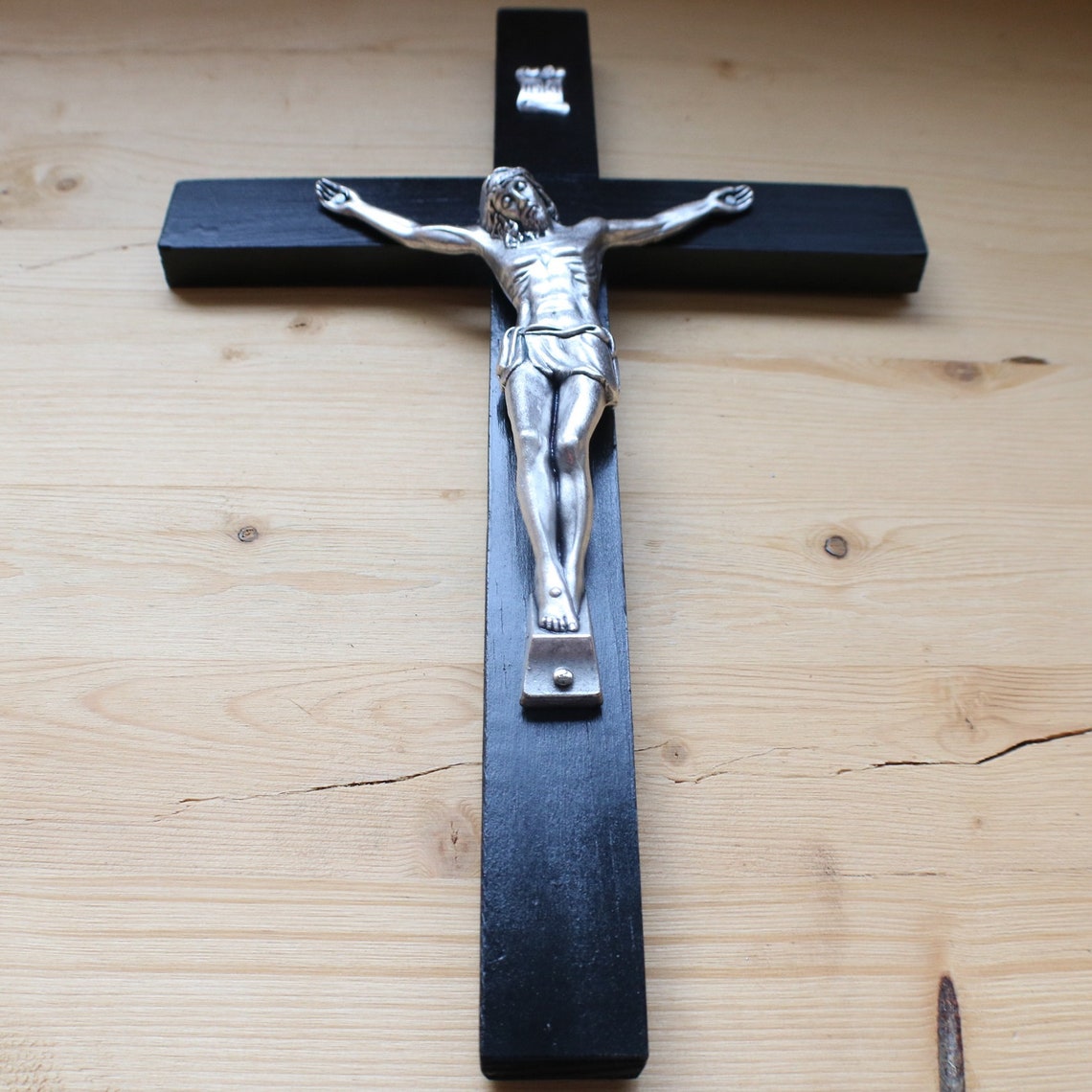 11 Wall Crucifix Wood Black Decor Christ Cross Crucifijo | Etsy