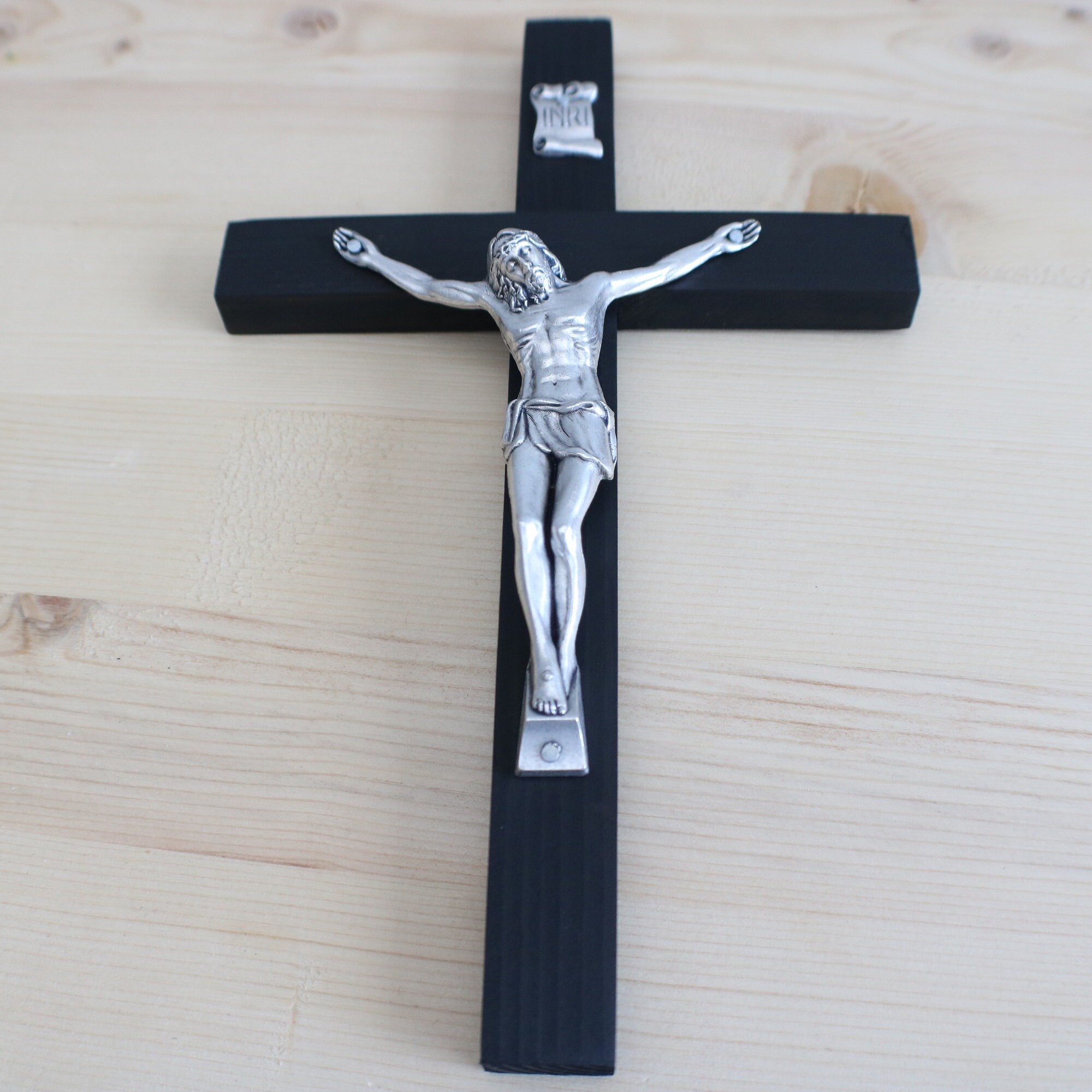 8 Wall Crucifix Wood Black Decor Christ Cross Crucifijo - Etsy