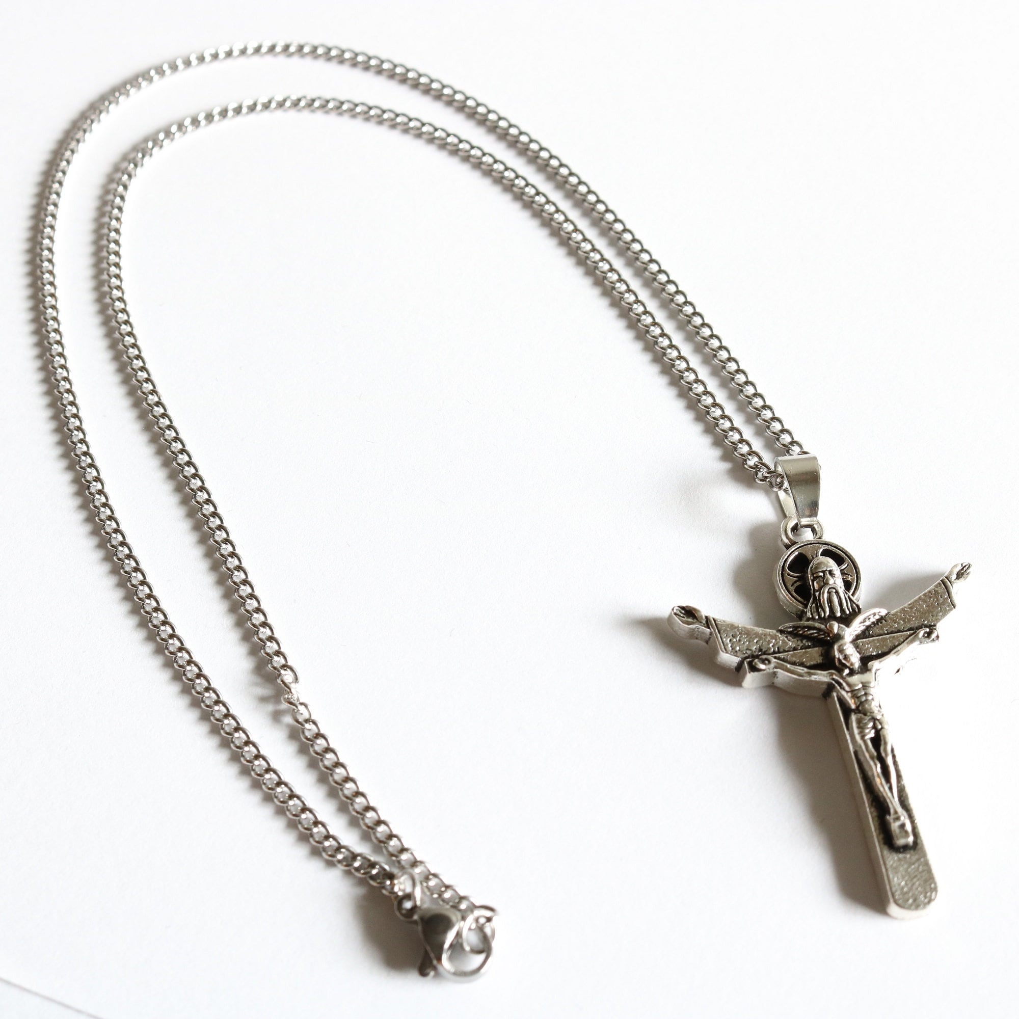Holy Trinity Crucifix Women 18 Stainless Steel Chain - Etsy