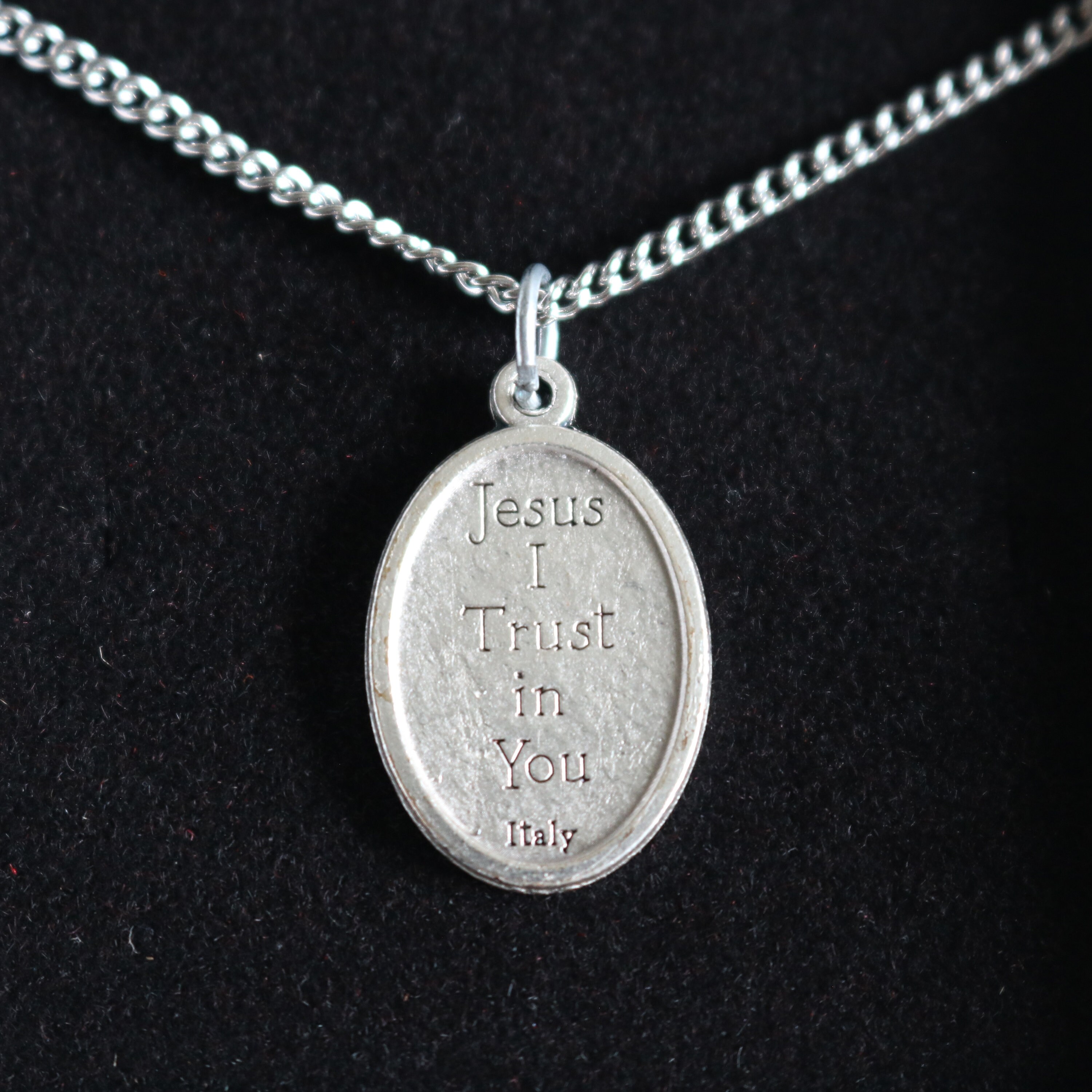 Divine Mercy Medal Women 18" Stainless Steel Chain Necklace Catholic ...