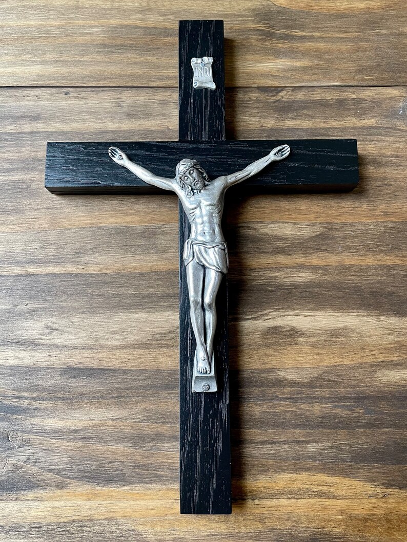 11 Wall Crucifix Wood Black Decor Christ Cross Crucifijo - Etsy