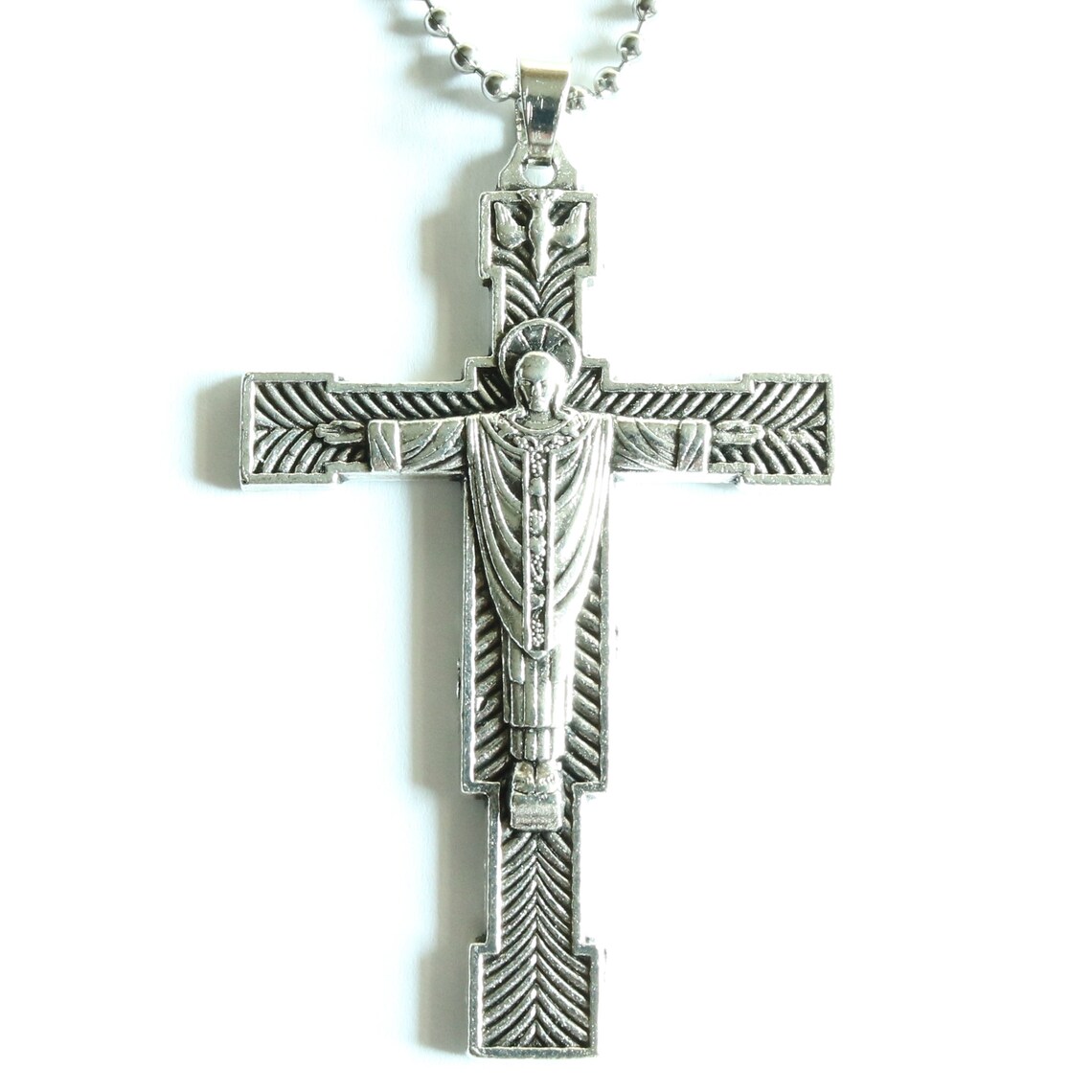 Men Necklace Large Risen Christ Crucifix Pendant Stainless - Etsy