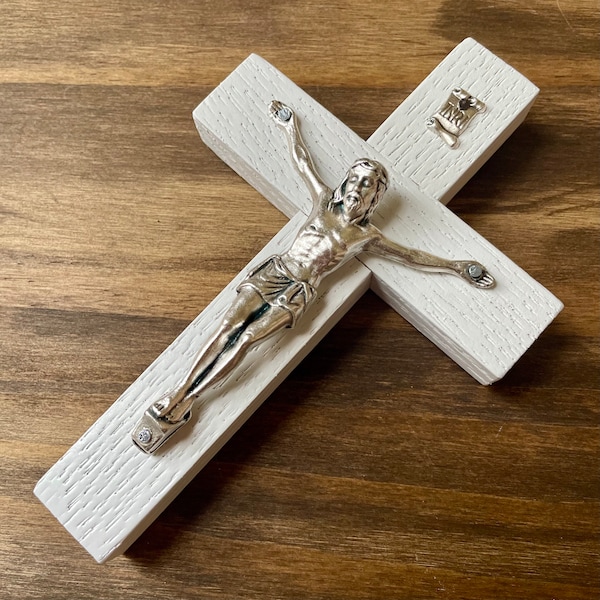 Modern White Crucifix - Etsy UK