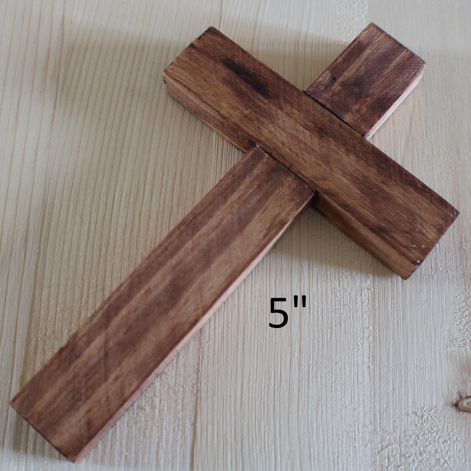Small 5 Plain Wall Cross Wood Brown Decor Christ - Etsy