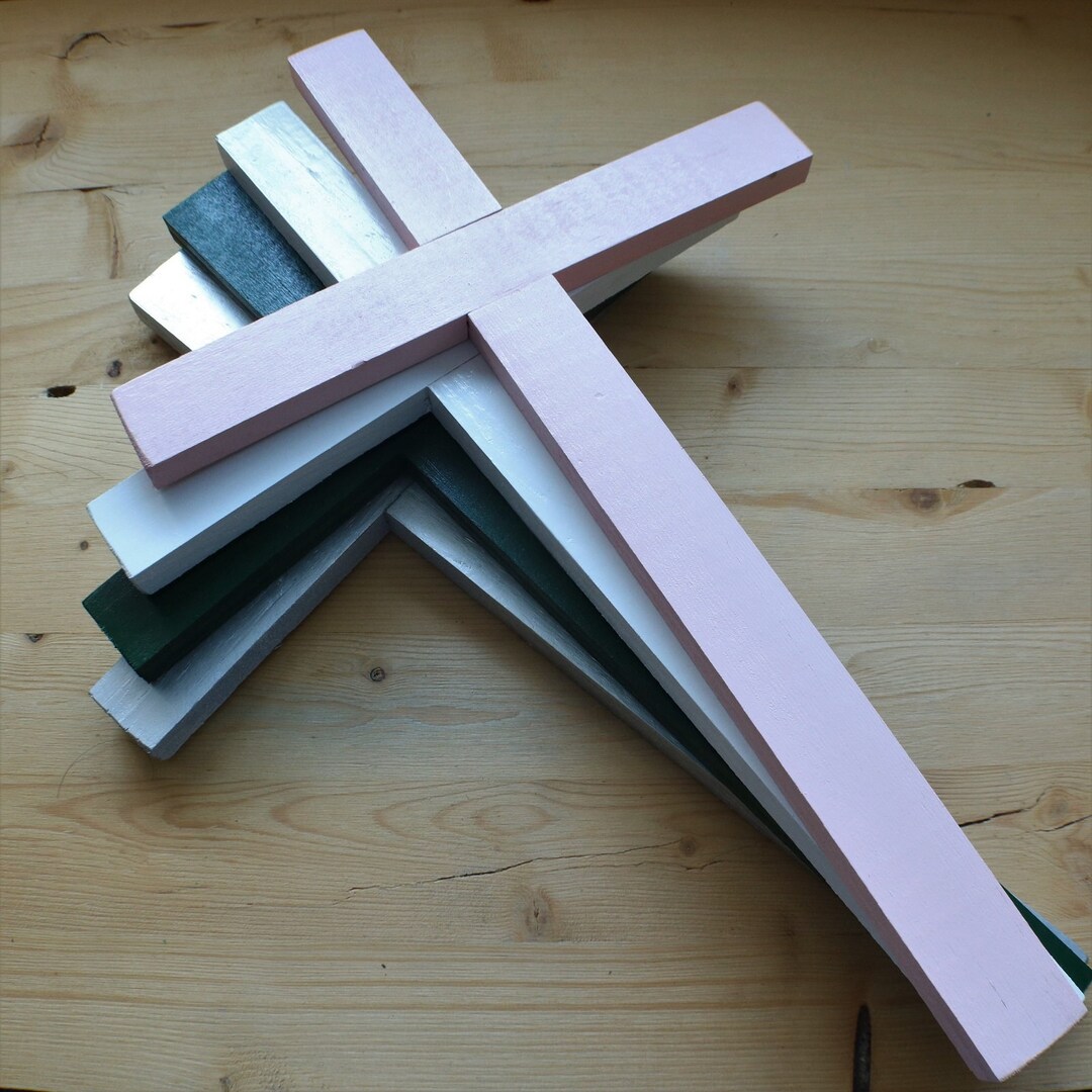 13" Plain Wall Cross Wood Decor Christ Catholic Mercy Cruz Made in USA ...
