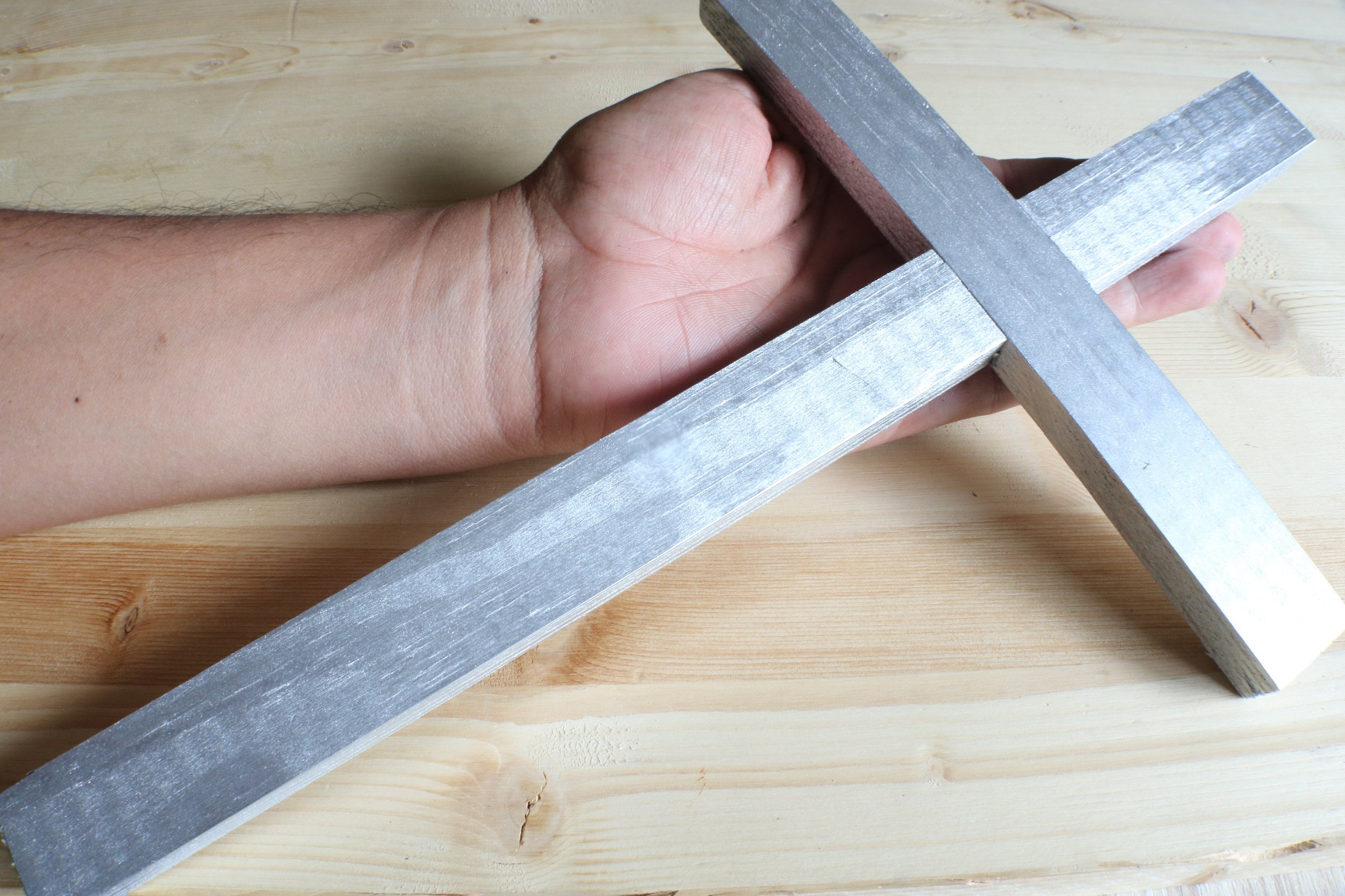 17 Plain Wall Cross Wood Metallic Silver Decor Christ | Etsy