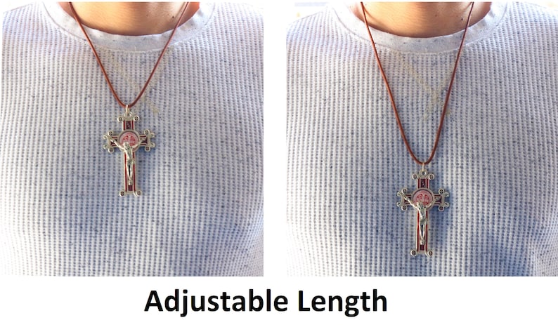 Holy Trinity Crucifix Pendant Black Paracord Medal Necklace Catholic ...