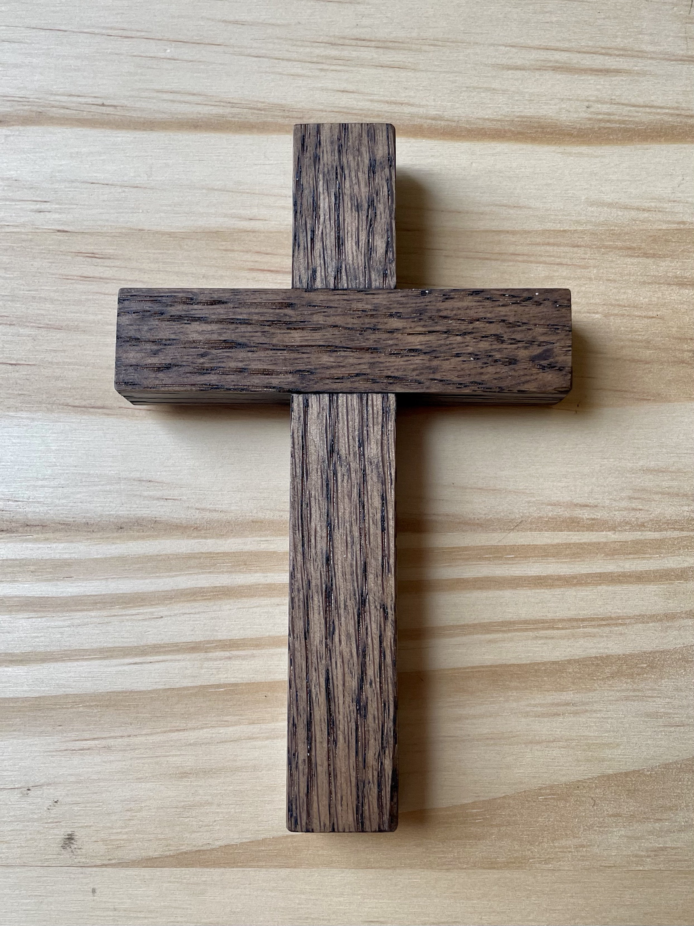 Small 5" Plain Wall Cross Wood Brown Decor Christ Catholic Mercy Cruz ...