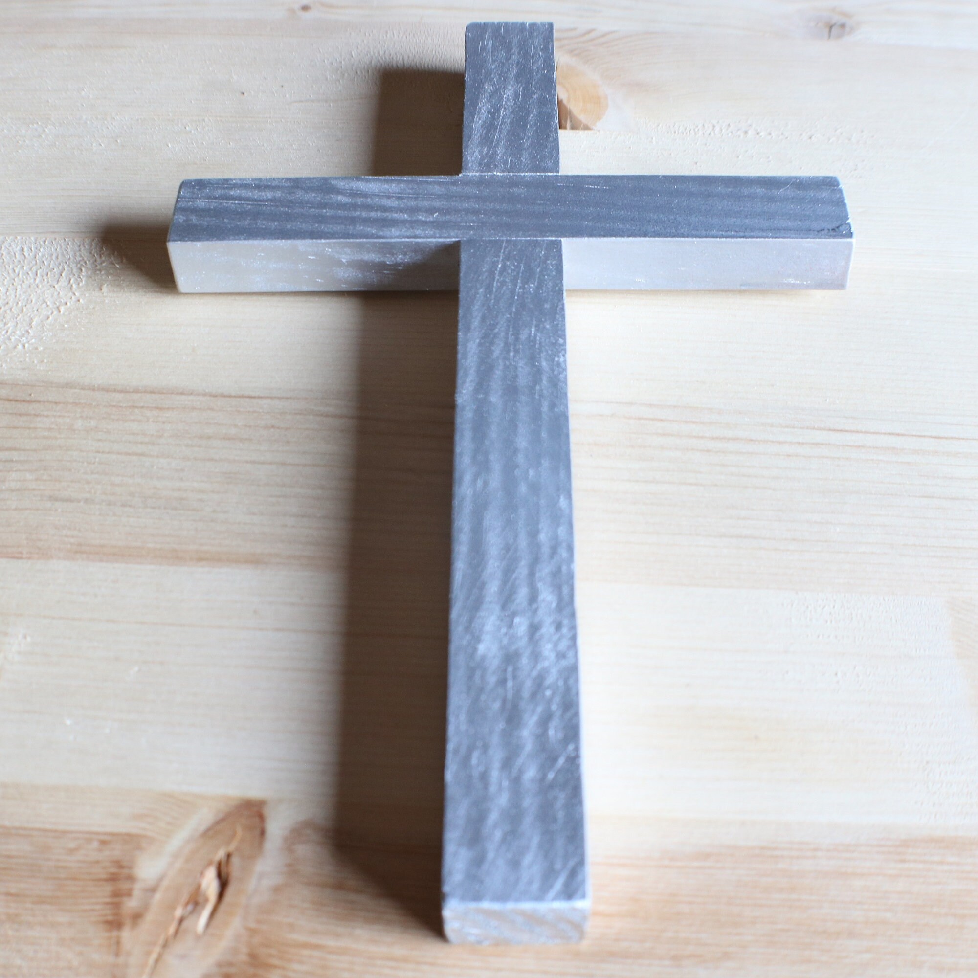 8 Plain Wall Cross Wood Metallic Silver Decor Christ | Etsy