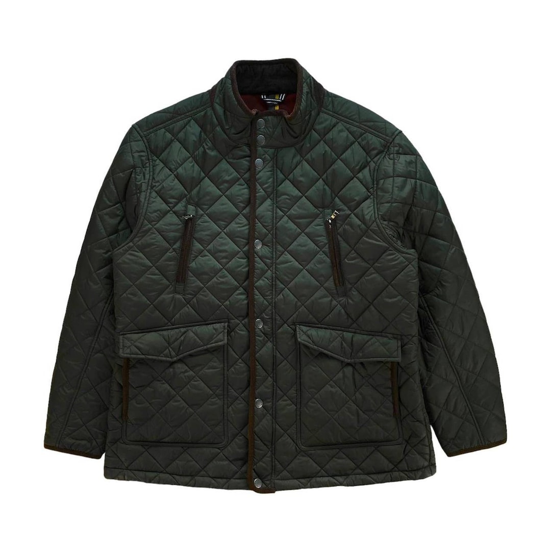 Maine Dark Green Quilted Field Puffer Jacket Coat Mens Plus - Etsy