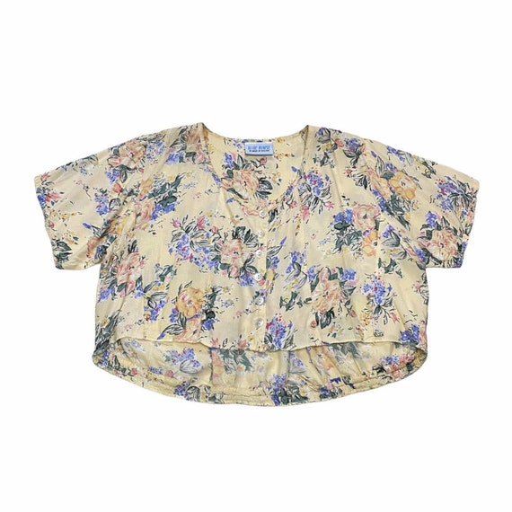60s vintage retro reworked cropped blouse crop top pa… - Gem