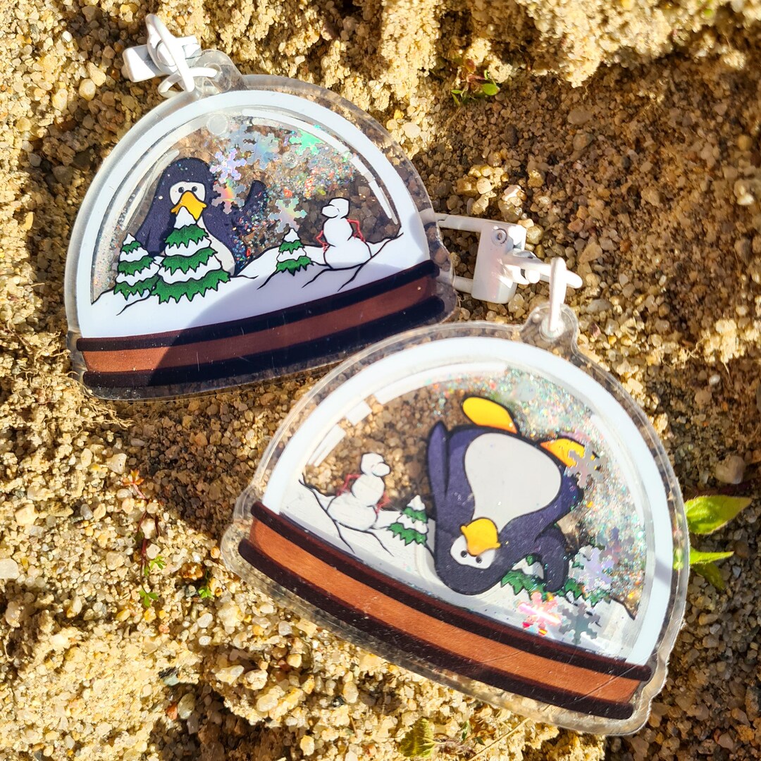 Club Penguin Snowglobe Acrylic Liquid Keychain. - Etsy