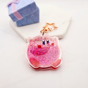Kirby Acrylic Liquid Shaker Charm Keychain - Etsy Australia