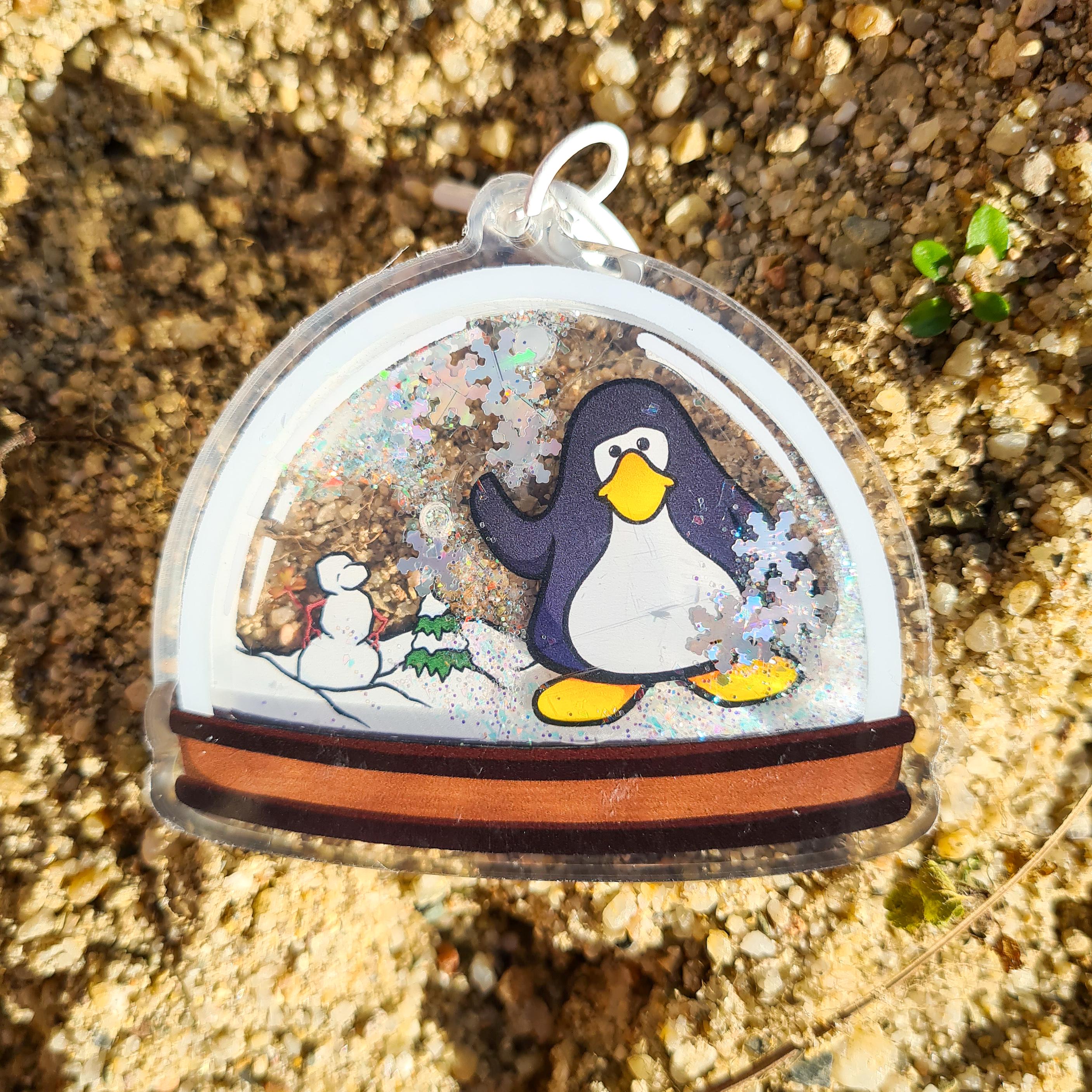 Club Penguin Snowglobe Acrylic Liquid Keychain. - Etsy