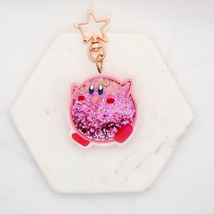 Kirby Acrylic Liquid Shaker Charm Keychain - Etsy