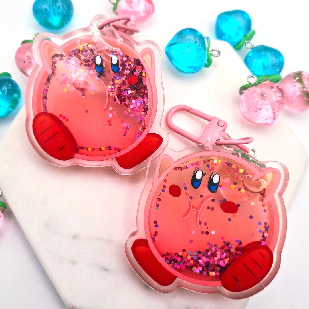 Kirby Acrylic Liquid Shaker Charm Keychain - Etsy Australia